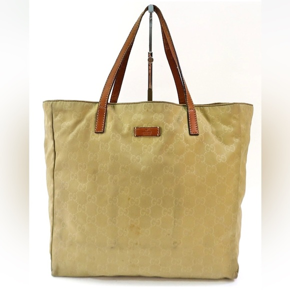Gucci | Bags | Gucci Tan Monogram Tote Bag | Poshmark